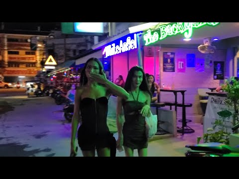 8K Nightlife Treetown District Pattaya Ladyboys Beautiful Girls GoGo Clubs soi Chayapoon ...